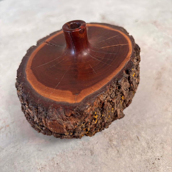 Vintage Turned Wood Weed Pot
