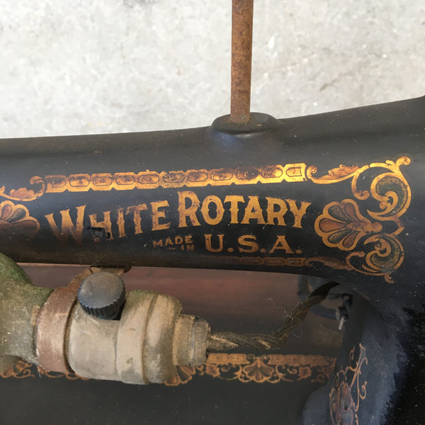 Vintage 1920's White Rotary Sewing Machine