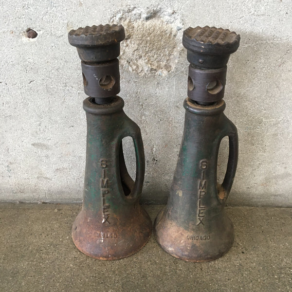 Pair of Simplex Cast Iron Automotive Jacks