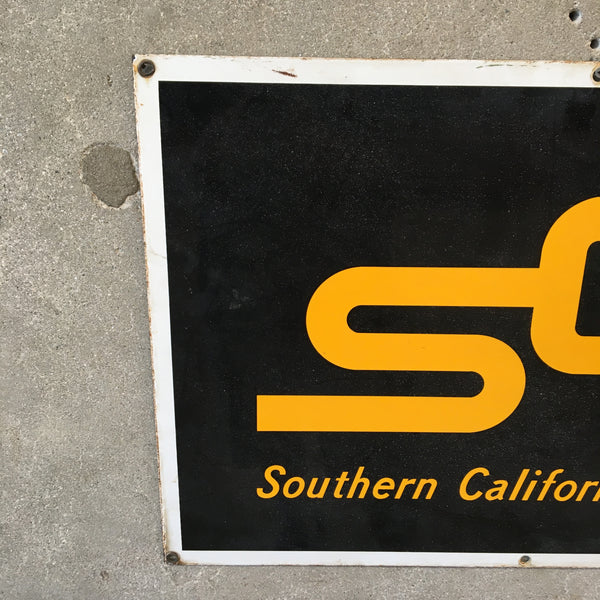 Vintage Porcelain 1960s Southern California Edison Co. Sign